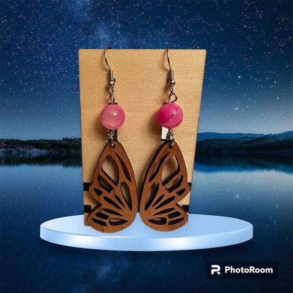 Butterfly Wing Earring Svg Laser Cut and Engraving File for Glowforge, Engraving Cat Earring ...
