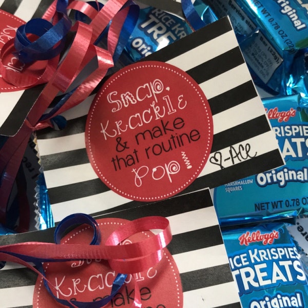 Cheerleading Good Luck Rice Krispie Treat Favor Tags- Dance Team Good ...