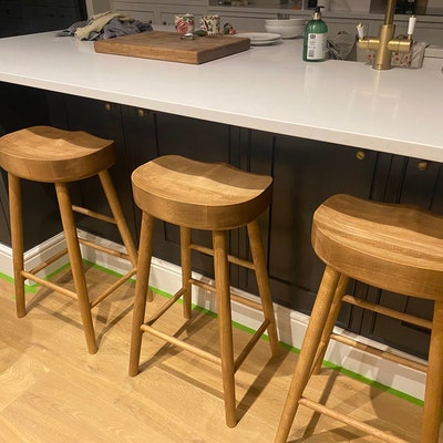 Beech Shaker Bum Stool, Brand New Kitchen Island Bar Stool, Kitchen Counter Height Wooden Bar ...