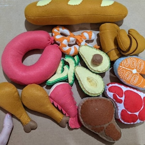 Salmon Steak, Fish Steak Play Food felt Food, Pretend Play Kids Kitchen ...