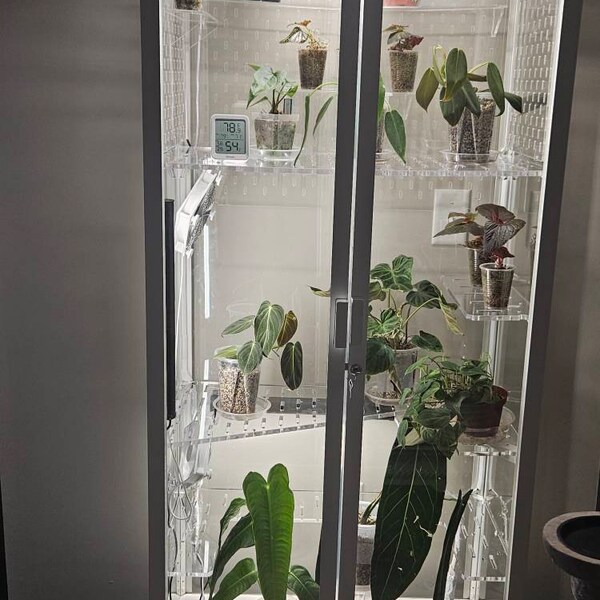 V2** Milsbo Tall 11 Piece Acrylic Shelf Set for Ikea Greenhouse Cabinet ...