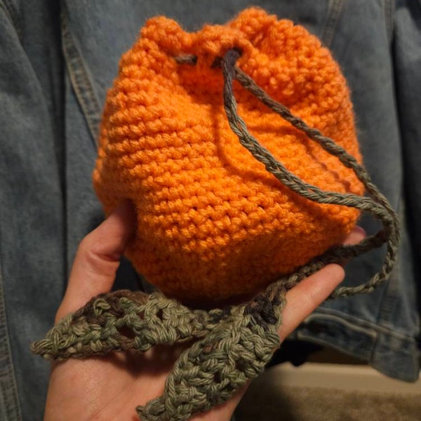 Orange Pouch Crochet Pattern Bag Mini Drawstring Fruit Bag Crochet ...