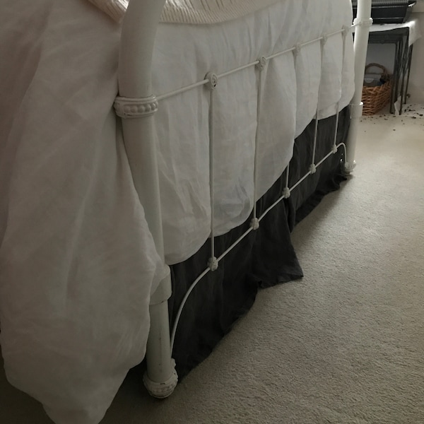 Tailored Linen Bed Skirt Dust Ruffle Bedskirt, 3 or 4 Sided, Twin Full ...