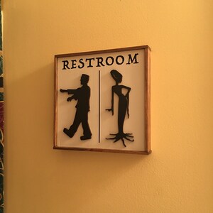 Halloween Decor Restroom Sign Horror Frankenstein Restroom Frankenstein ...