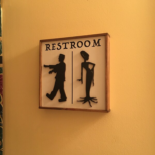 Halloween Decor | Restroom Sign | Horror | Frankenstein Restroom ...
