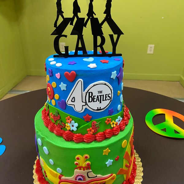 Personalised Beatles Abbey Road Cake Topper - Etsy