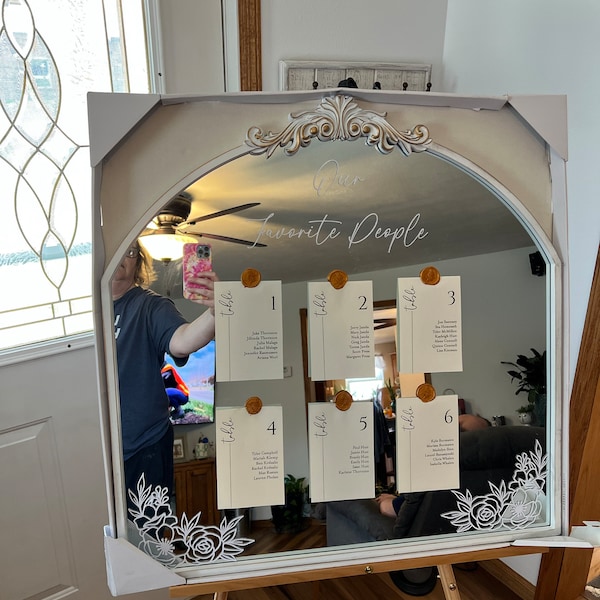 4x6 Wedding Seating Chart Template Calligraphy, Elegant Seating Plan ...