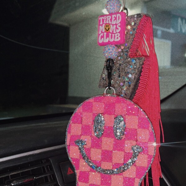 Chenille Patch Freshie, Initials,cardstock,pink Car Freshie, Car Air ...