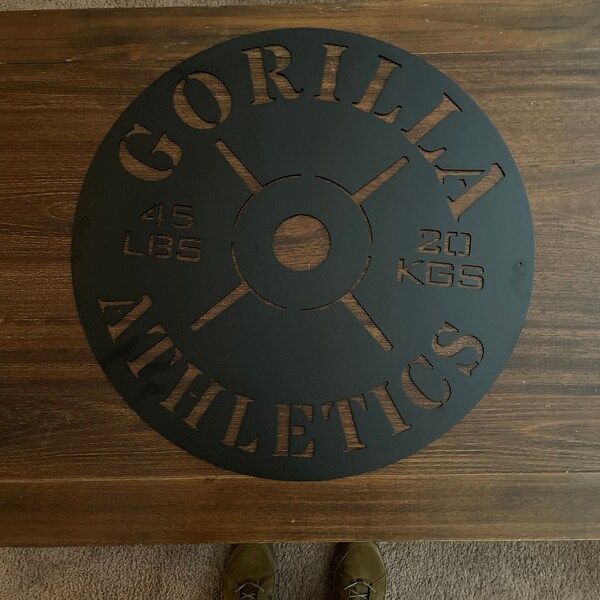 Gym Weight Plate Monogram, Personalized Home Gym Sign, Custom Metal ...