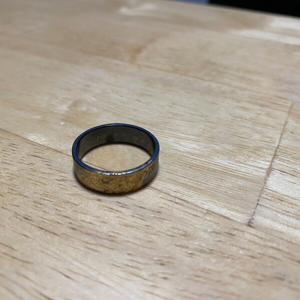 6MM Sterling Silver & 24K Gold Keum Boo Rustic Ring, Mens Rustic Band ...