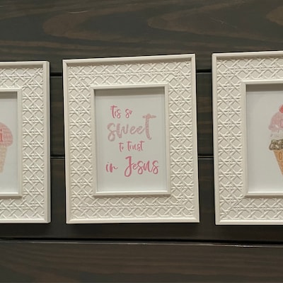 ICE CREAM Nursery Art Print and Hymn Art, Set of Two, Tis so Sweet to ...