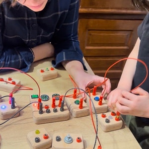 Small Handmade Travel Busy Board for Toddler Fidget Board LED Light Toy ...