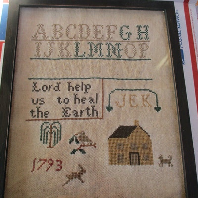 Primitive Early Style LYDIA Sampler Repro - Etsy