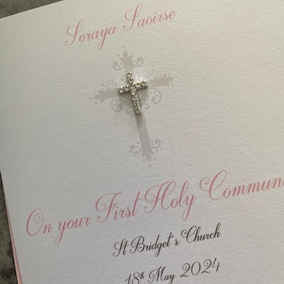 Luxury Communion or Confirmation Congratulations Card Personalised - Etsy
