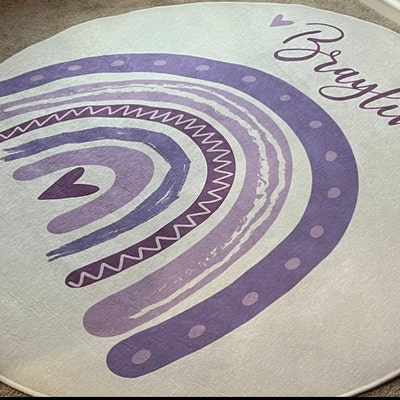 Personalized Tractor Rug Monogrammed Playroom Mat Customized Nursery ...