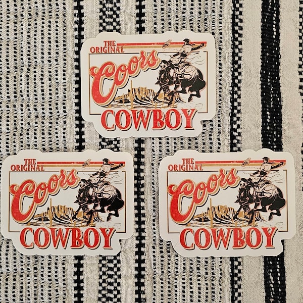 The Original Coors Cowboy Sticker, Rodeo Water Bottle Sticker, Vinyl ...