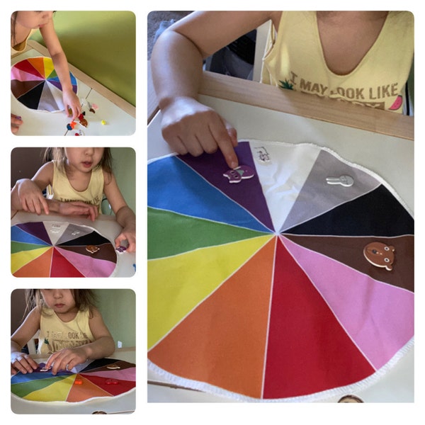 Color Sorting Fabric Circle - Classification of Montessori Color Box 2 ...