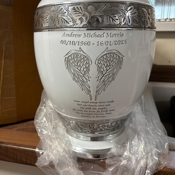 Plaque for Cremation Ashes Urn Name Label Necklace Medallion Urn Fully ...