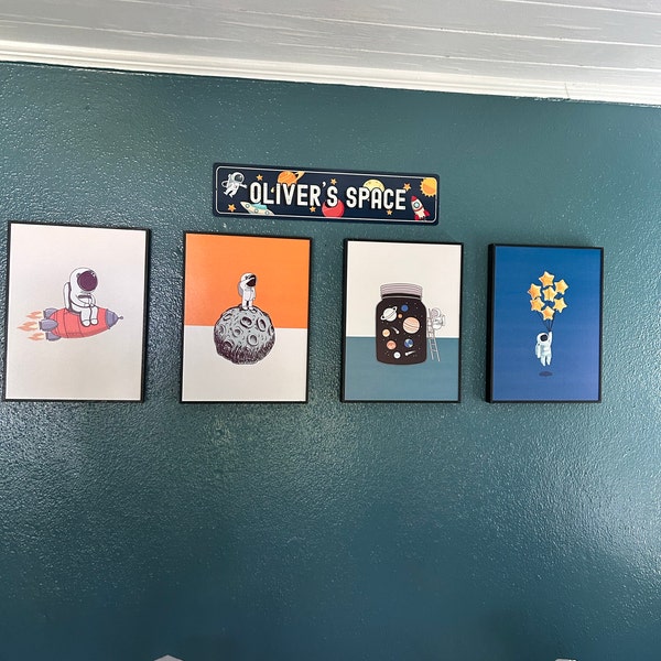 Space Sign, Personalized Boys Room Metal Sign, Kids Rocket Decor ...