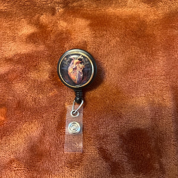 Vintage Map and Compass Retractable Badge Holder - Compass Badge Reel ...