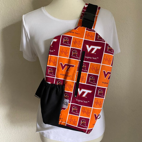 NCAA Virginia Tech Hokies Orange & Maroon College Logo 100% Cotton ...