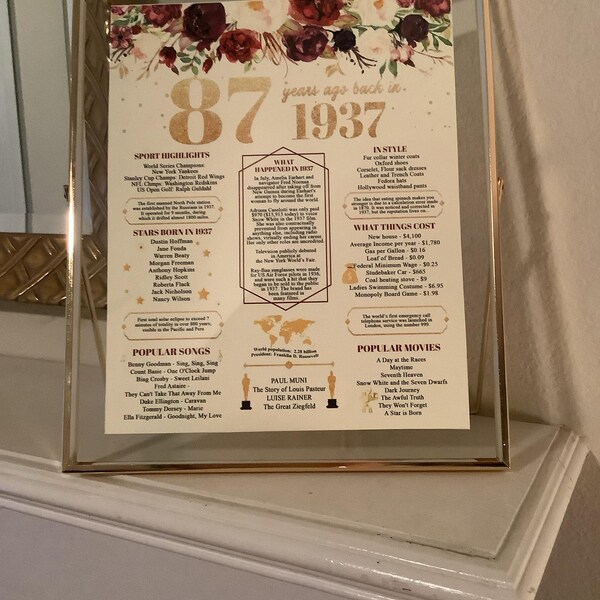 Table Centerpiece Birthday Party Decor Printable 80th Birthday Card 5x7 ...