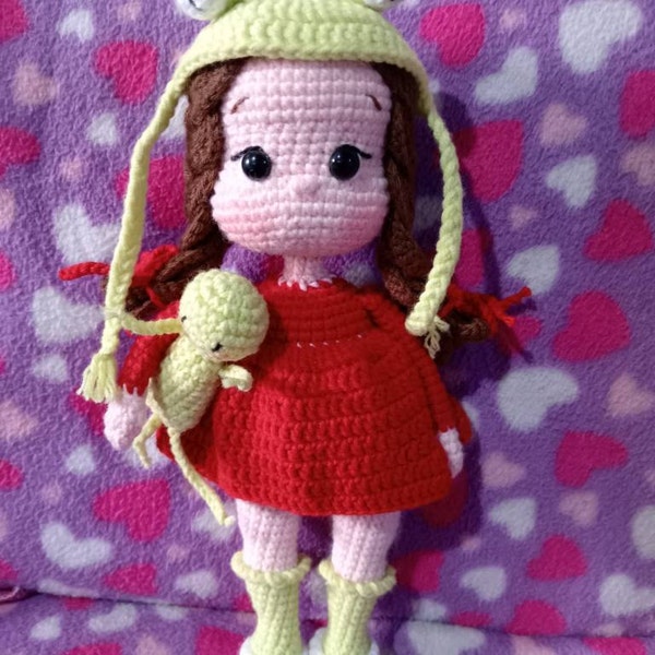 Rapunzel and Pascal Amigurumi Crochet Doll/ Handmade Doll/ Blonde Doll ...