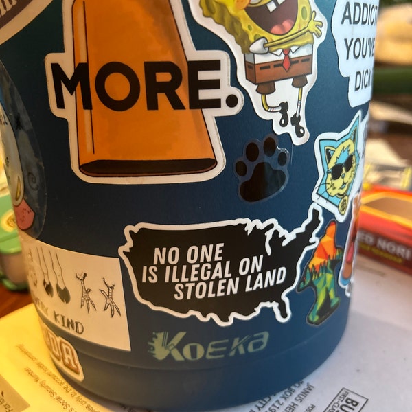 No One is Illegal on Stolen Land Sticker | Racism Sticker | Land Back ...