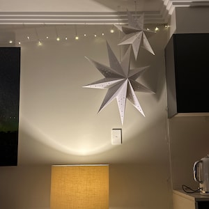 Sliver Edge Hanging Star Lights 23 Paper Star Lamps - Etsy