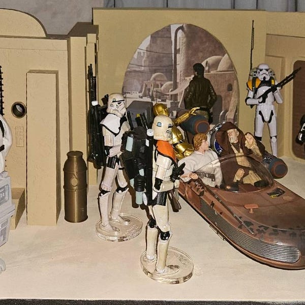 Mos Eisley Cantina Bar Diorama - Star Wars Inspired Action Figure Display for Black Series 1/12 ...