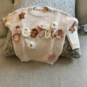 Personalized Embroidered Spring Floral Sweater - Etsy