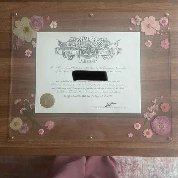 Custom Pressed Flower Diploma Frame – Fully Personalized Acrylic ...