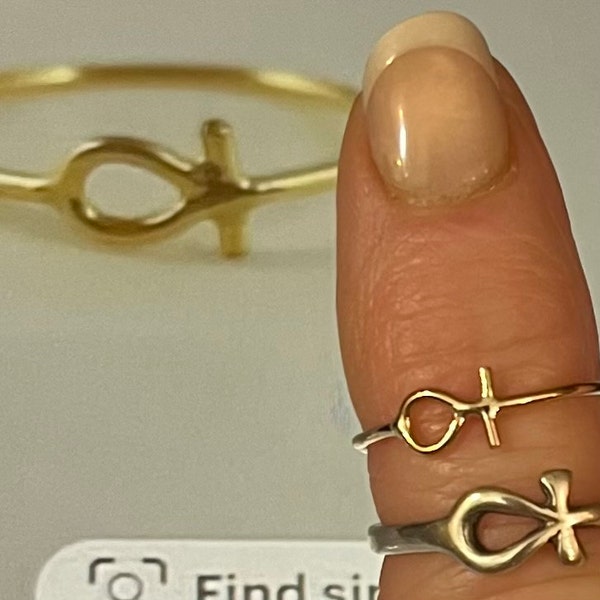 Key of Life Ankh Ring Hieroglyphics 14k Gold Filled Stacking Ring - Etsy UK