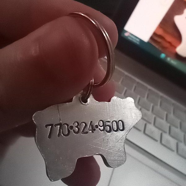 Personalized Bear Pet ID Tag - Custom Animal Theme Dog Cat Name Tag ...