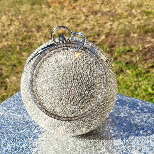 Bling Ball Rhinestone Purse - Crystal Evening Purse - Glam Evening Bag ...