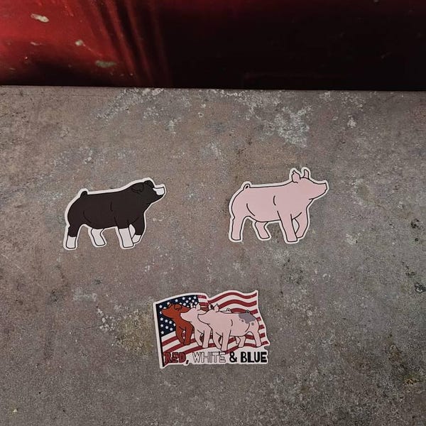 Show Pig Kiss-cut Vinyl Decals *showpig Stickers* Crossbred, Duroc ...