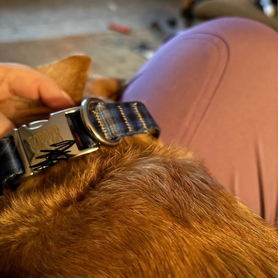 Plaid Dog Collars Personalized Dog Collars, Custom Dog Collar With Name, Engraved Metal Buckle ...