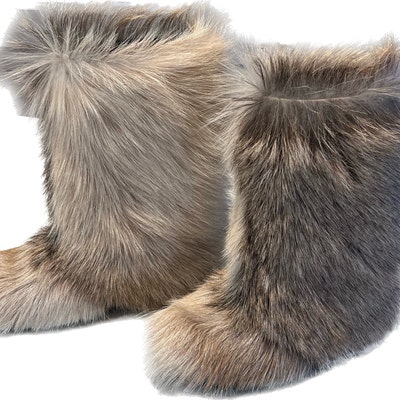 White Goat Fur Knee Yeti Fur Boots Winter High Fur Boots - Etsy