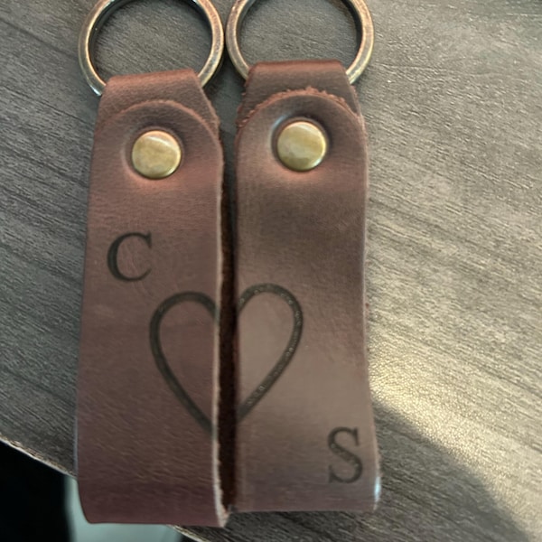 Personalized Leather Keychain, Custom Keychain for Men, Leather ...