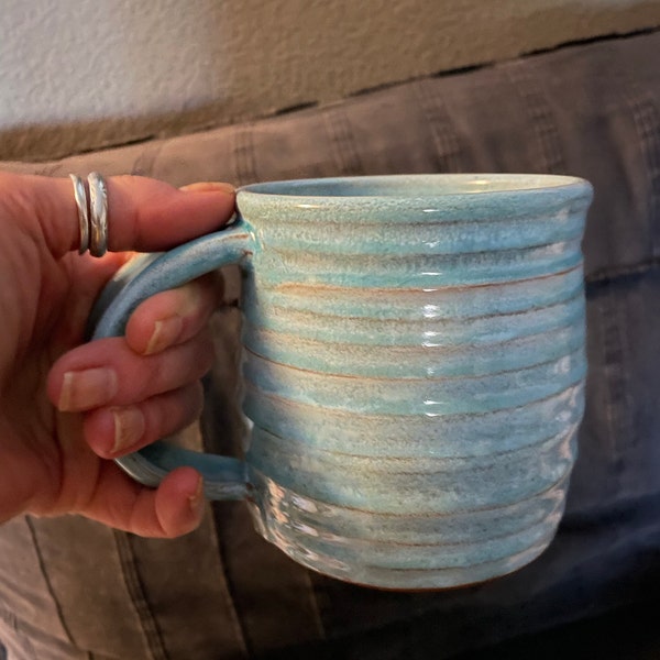 Ceramic Jewish Hand Washing Cup With 2 Handles, Blue Pottery Negel ...