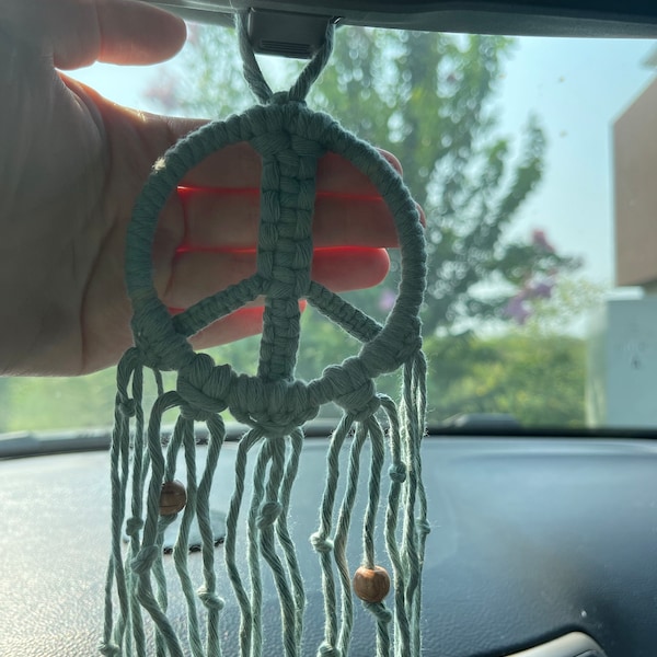 Peace Sign Rear View Mirror Charm, Teen Gift, Gift for Daughter, Gift ...