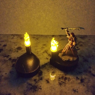 Torch Base With Flickering LED Light for Dungeons and Dragons - Etsy