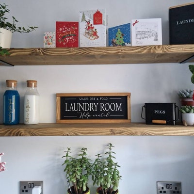 Laundry Sign, Utility Room Sign, Laundry Room Decor Framed Wooden Sign ...