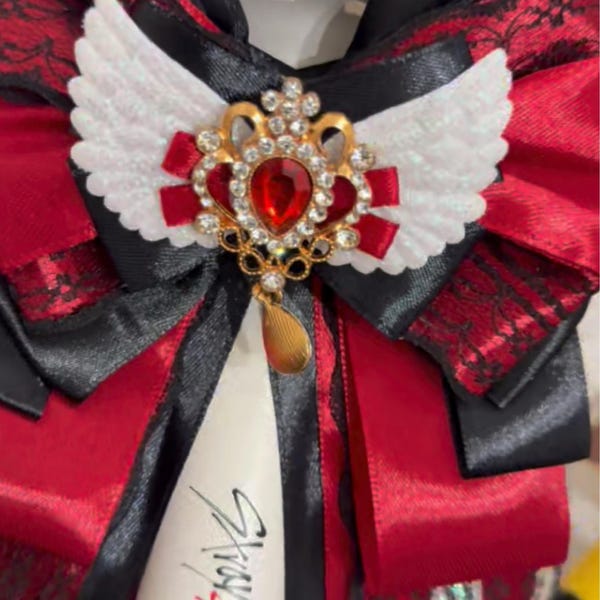 STRAY KIDS Red & Black Lightstick Ribbon Bow, Handmade Ribbon Bow ...