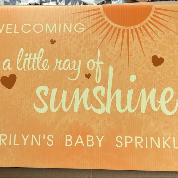Baby Shower Sign - Little Ray of Sunshine - Welcome Directional Parking ...