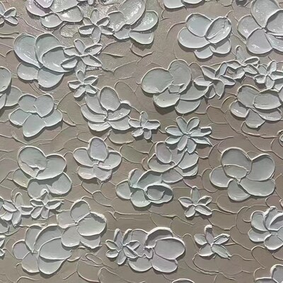 Abstract Green Flower Oil Painting on Canvas, Original Floral ...