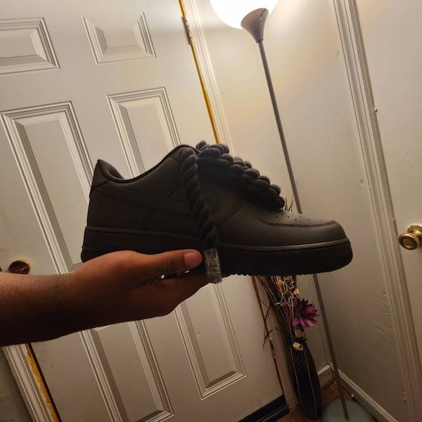 White Air Force 1 With Thick Rope Lace Authentic AF1 Air Force 1 Lace ...