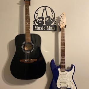 Custom Guitar Monogram, Metal Decor, Musician Gifts, Classic Guitar ...