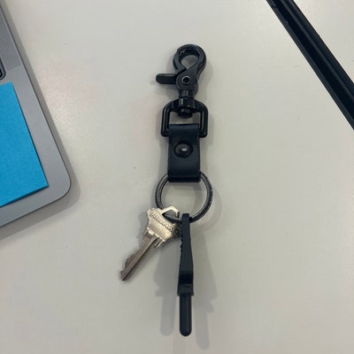 Heavy Duty Trigger Snap Key Clip Key Ring Black Leather Keychain Bag ...