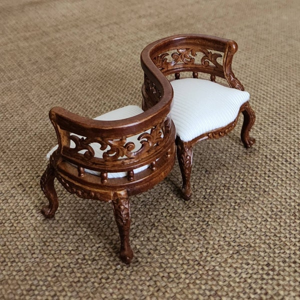 Victorian Tête-à-tête Bench Conversation Courting Bench, Kissing Bench ...